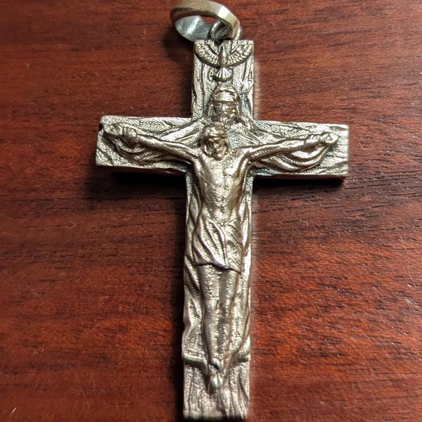 Handmade Holy Trinity Crucifix Necklace, the God Taking Jesus Cross ...