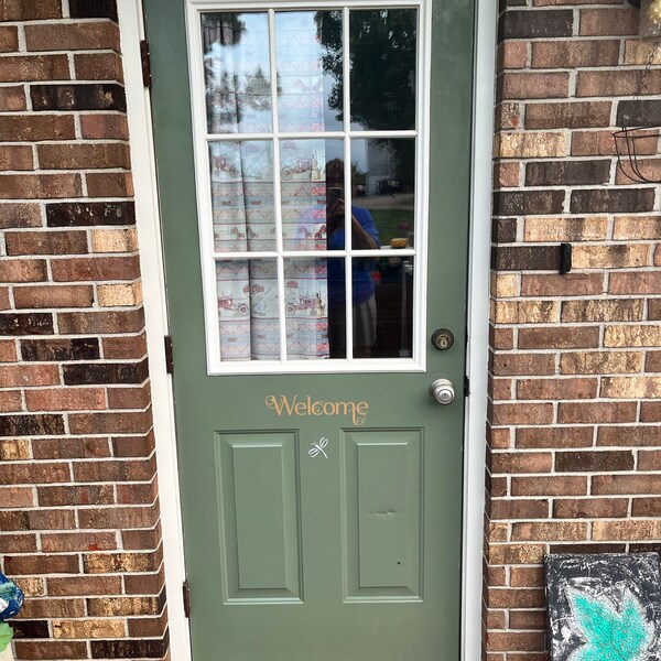 Scrolling Welcome Vinyl Decal - Welcome Vinyl Sticker - Welcome Door ...