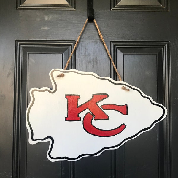 Arrowhead Door Hanger, Chiefs Arrowhead, Wood Door Hanger, Arrowhead ...