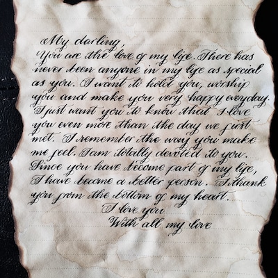 Custom Old Fashioned Love Letter, Personalized Handwritten Antique ...