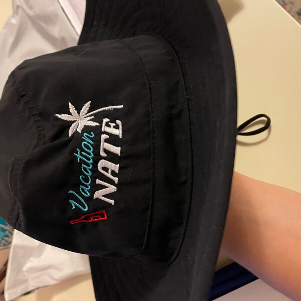 Customized Embroidered Bucket Hat, Custom Text Embroidery Bucket Hat ...