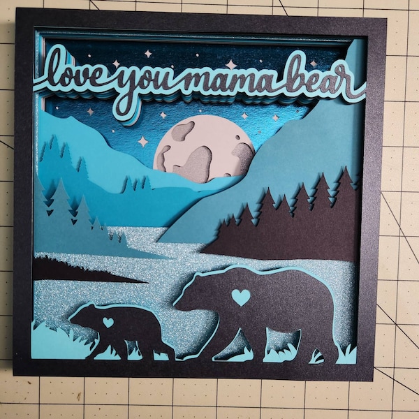 3D Moon Welcome Shadow Box, Floral Svg, 3D Mandala, Flower Shadow Box ...