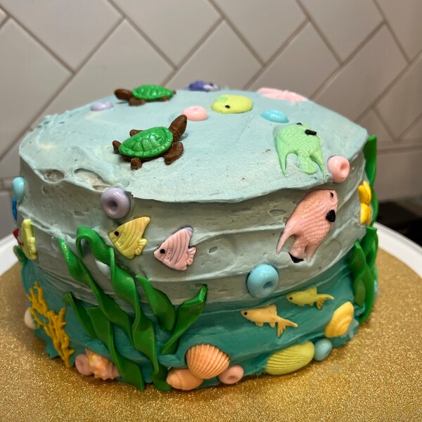 Fondant Tropical Fish Cake Topper,under the Sea,mermaid Tail Cake ...