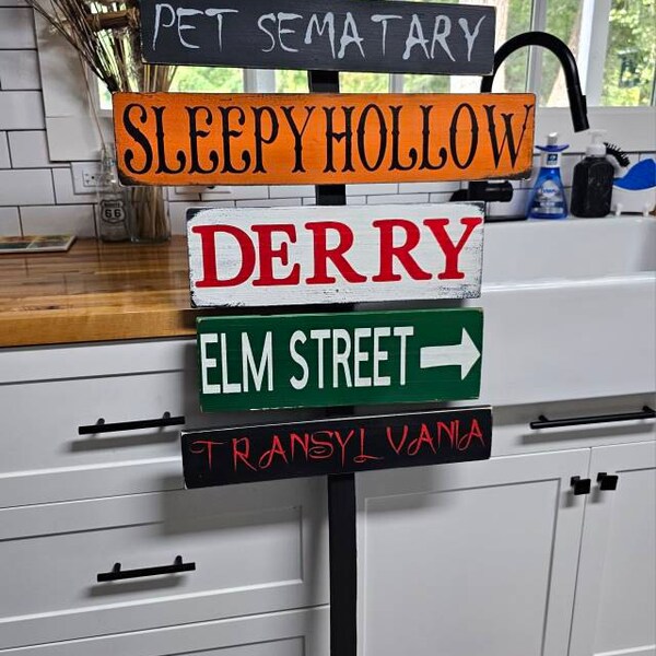 Halloween Directional Sign Halloween Porch Sign Cedar Wood Lawn ...