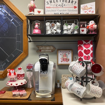 Sweetheart Cafe, Valentines Sign, Vintage Valentines Decor, Cupid Decor ...