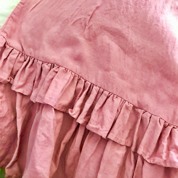 Organic Linen Double Ruffled Pillowcase Frill Pillow Sham Slip Cover ...