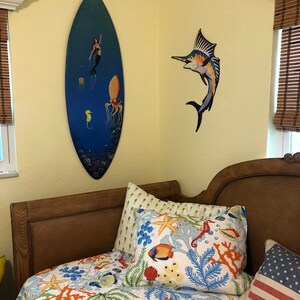 Bluefin Tuna Wooden Hand Carved Slat Wall Art Sea Life Nautical Decor ...