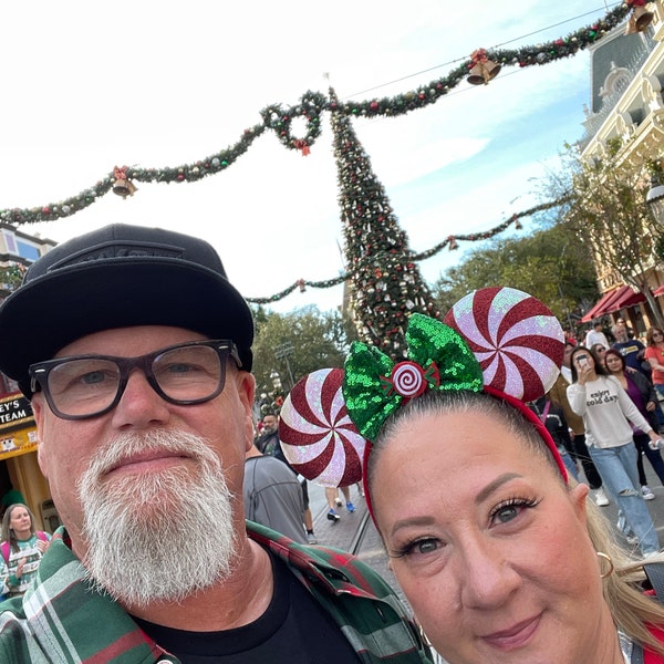 Red Peppermint Minnie Ears, Peppermint Mickey Ears, Christmas Minnie ...