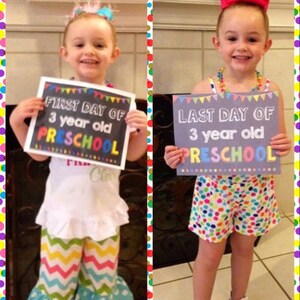 Last Day of 3 Year Old Preschool Chalkboard Sign Poster Chalk Back to ...