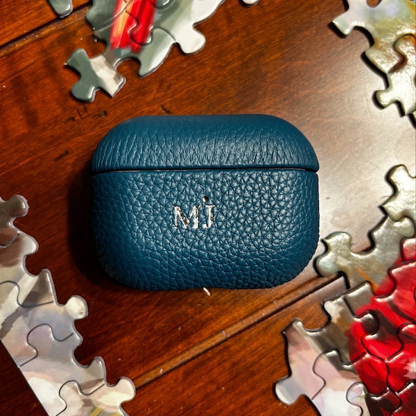 Customized Airpods Pro Case, Pebble Leather Airpods Case, Personalized ...