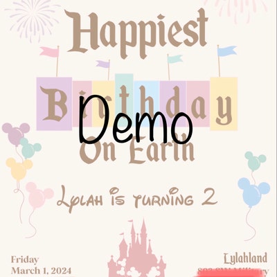 Printable Disney Banner, Disneyland Birthday Party Decoration, Bambi ...