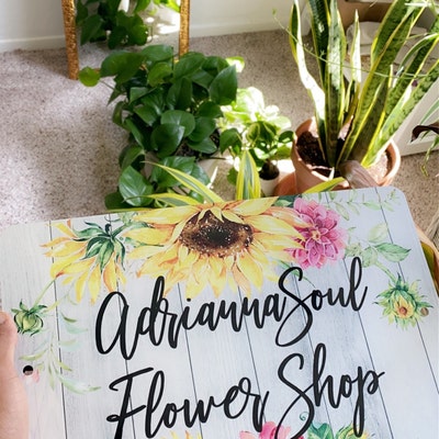 Floral Personalized Girls Room Sign Sunflower Kids Room - Etsy