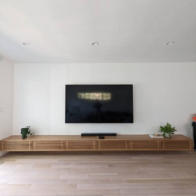 Floating Walnut Media Console - Etsy