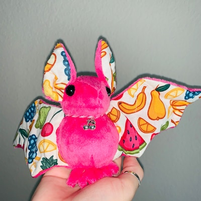 Pink Fruit Bat Plush Stuffed Animal Softie - Etsy