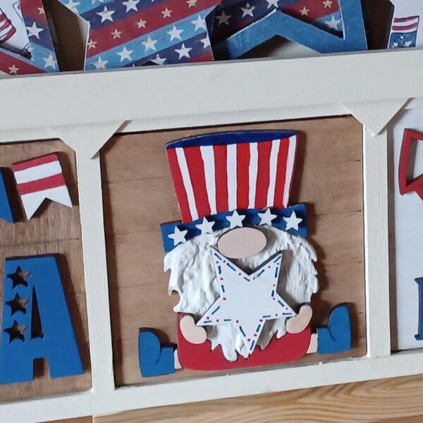 4th of July Leaning Ladder Insert Kit - Tiered Tray Paint Kit ...