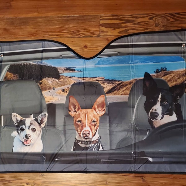 Car Sun Shade, Auto Sun Shade, Custom Dog Car Sun Shade, Custom Dog Car ...