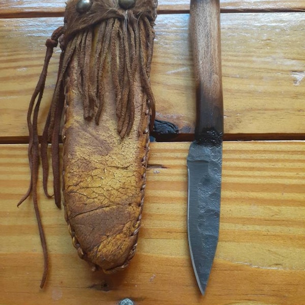 Handmade Knife, Mountain Man Frontier Sheath, Forged Knife, Bushcraft ...