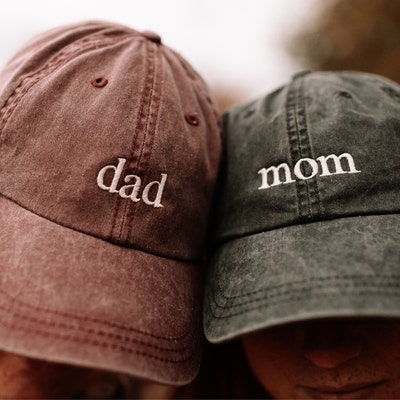 Mom and Dad Hats, Pregnancy Announcement Hat, Gender Reveal Hats ...