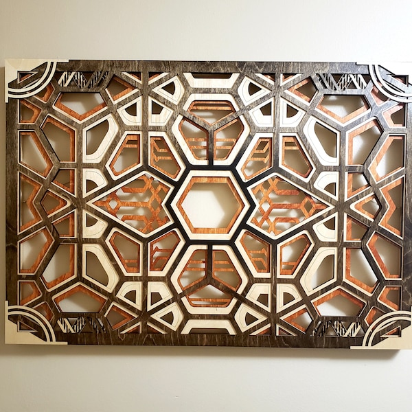Customizable Decorative Wall Panel (laser Cut Geometric Wall Art) 2ft ...