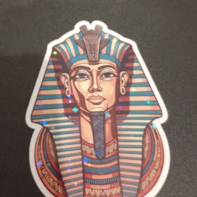 Egyptian Pharaoh Holographic Vinyl Sticker Starry Holographic Effect ...