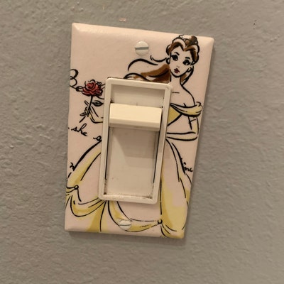 Disney Princess Light Switch Cover Outlet Cover Belle Cinderella Snow ...