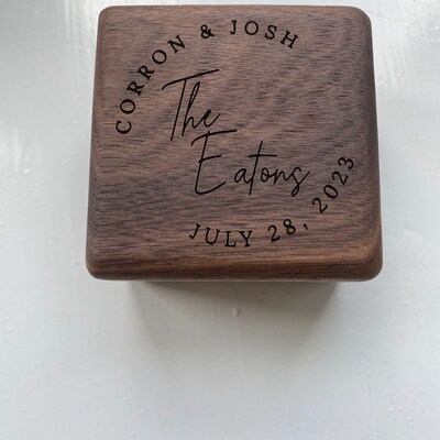 Personalized Wedding Ring Box Custom Wood Ring Box Engagement - Etsy
