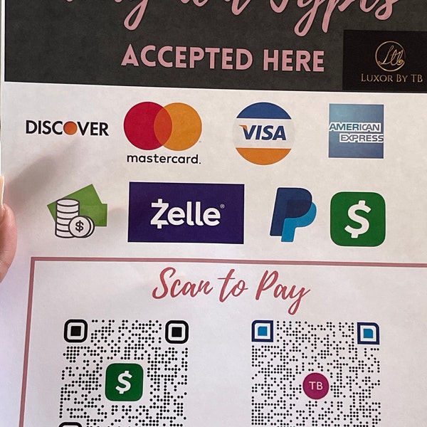 Vendor Payment Method Sign: Customizable Canva Template (digital ...