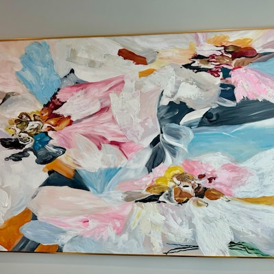 Original Blossom Oil Painting on Canvas, Abstract Flower Painting ...