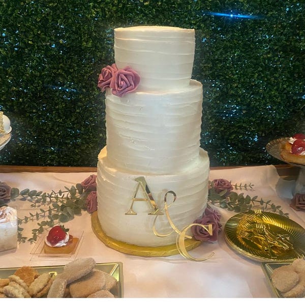 Initials Cake Charm, Monogram Cake Topper, Initials Cake Topper, Custom ...