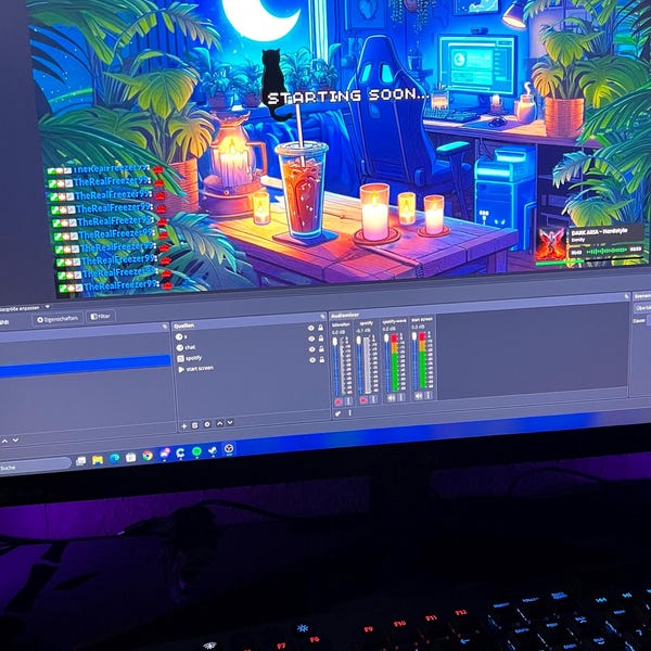 Cozy Blue Lo-fi Gaming Room Animated Stream Screens (digital Download ...