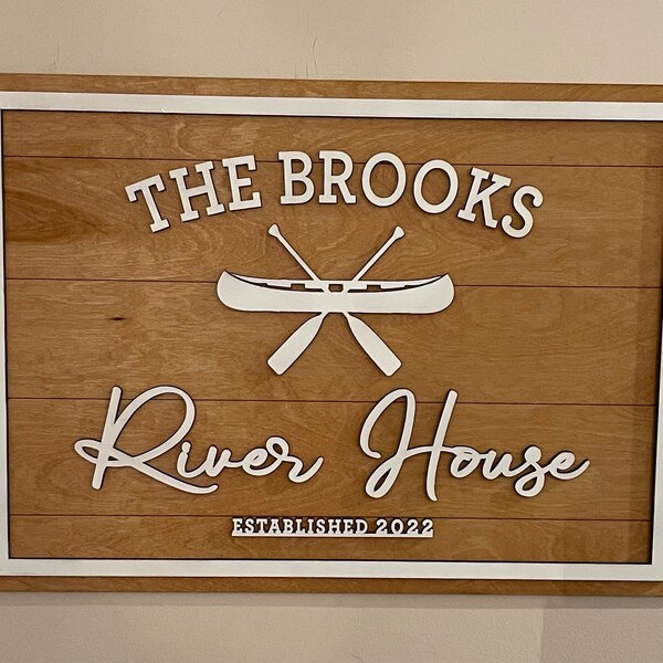 Family Lake House Sign, Lake House Decor, Customized Lake House Sign ...