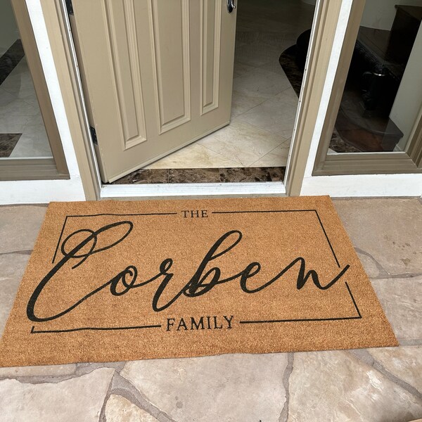 X-large Personalized Coir Doormat: Double Door Welcome Mat (36"x60") - Etsy