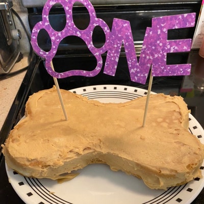 ONE SVG Dog Birthday Party Decorations Puppy Cake Topper - Etsy