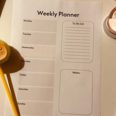 Printable Weekly Planner Minimalist Weekly Planner Template Weekly ...