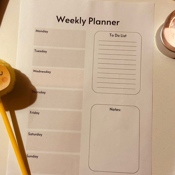 Printable Weekly Planner | Minimalist Weekly Planner Template | Weekly ...