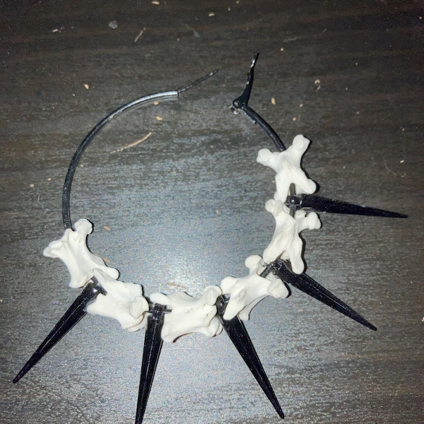 Golden Bone Earrings With Spikes // Natural Jewelry, Bone Jewelry ...