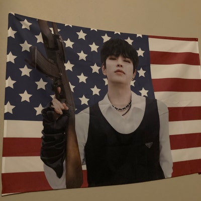 Twice Momo Pink Flag Banner, Twice Momo Kpop American Flag Tapestry ...
