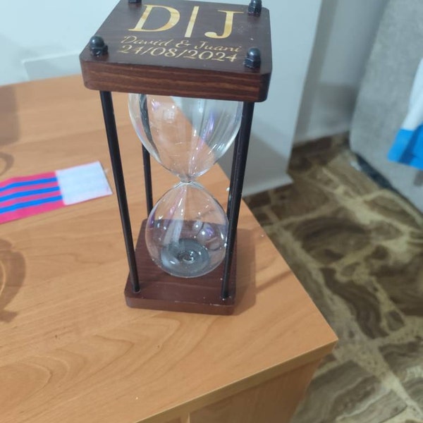Custom Engraving Refillable Metal Hourglass Personalized Empty ...
