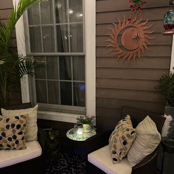 Metal Sun Wall Art - Rusted Sun - Rustic Sun - Yard Art - Sun Metal ...