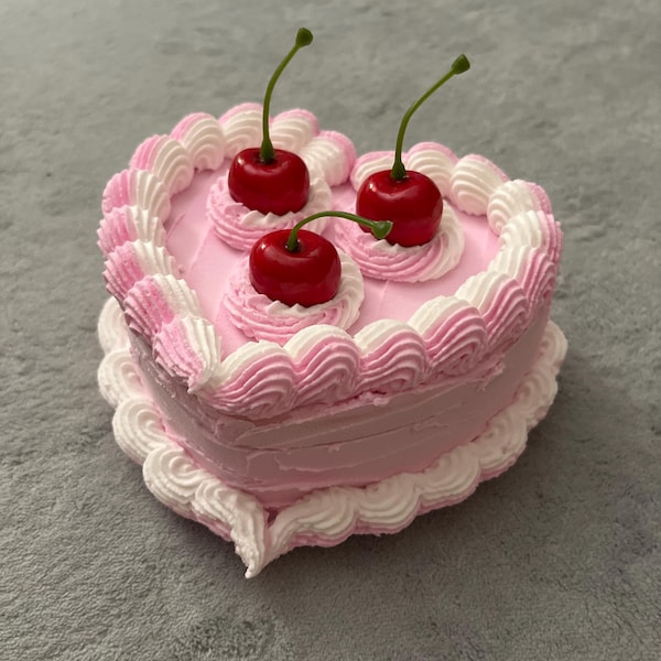 Fake Cake Jewelry Box With Mirror - Vintage Cherry Decor - “the Betty ...