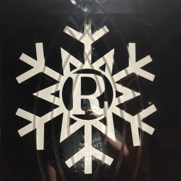 Monogram Snowflake Metal Sign, Snowflake Sign, Custom Snowflake, Winter ...