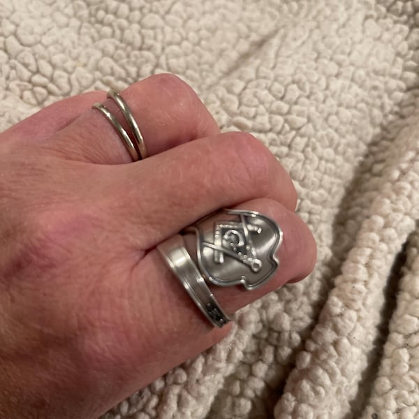 Sterling Yellowstone Bear Cubs Spoon Ring, Bear Cub Silver Ring ...