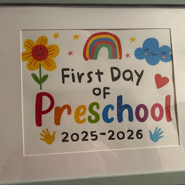 First Day of Kindergarten, Back to School Sign, Printable for First Day ...