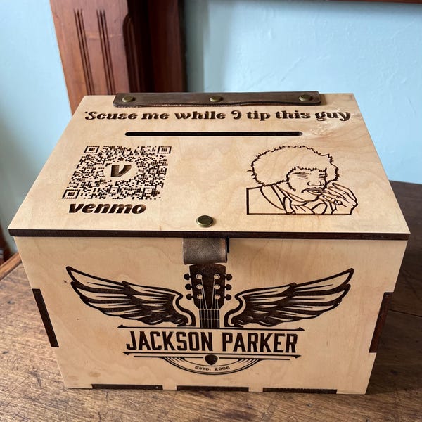 QR Code Tip Box - Busking Box - Musician Tip Box - Gig Box - QR Code ...