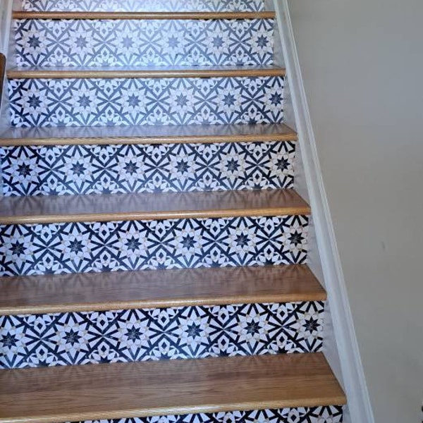 Black Gold Marble Tile Wall Stair Riser Self Adhesive Vinyl Stickers ...