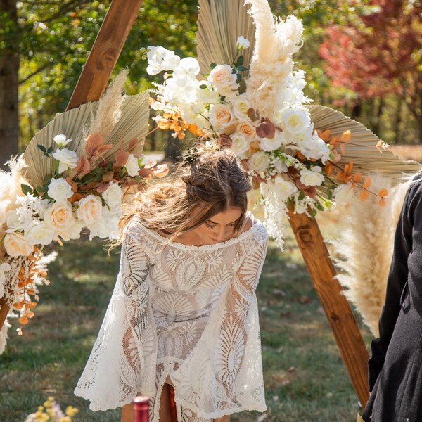 Boho Flower Arch, Boho Flower Swag, Floral Arch, Wedding Arch Flowers ...
