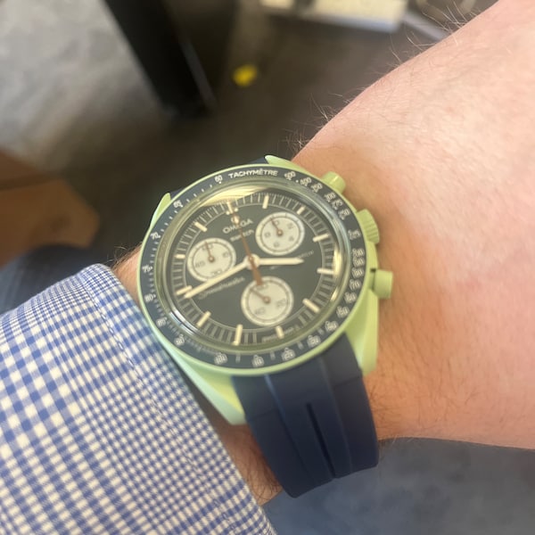 Moonswatch Strap High Quality Turquoise Blue Nylon | Omega X Swatch ...