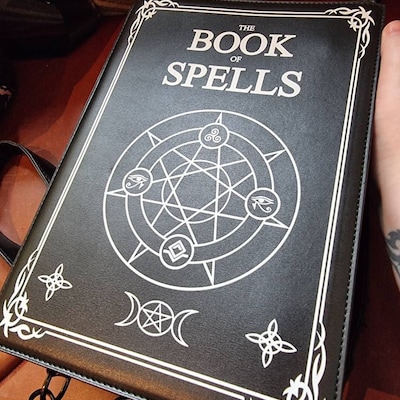 GOTHX Large Book of Spells Messenger Vegan Bag Occult Witchy Gift ...