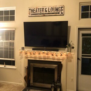 Modern Farmhouse Wall Decor Family Theater Sign Large Rustic Wall Art ...