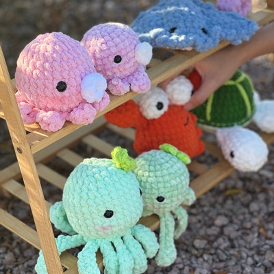 Bundle 9 Crochet Sea Animal Amigurumi Pattern Crab, Dolphin,jellyfish ...